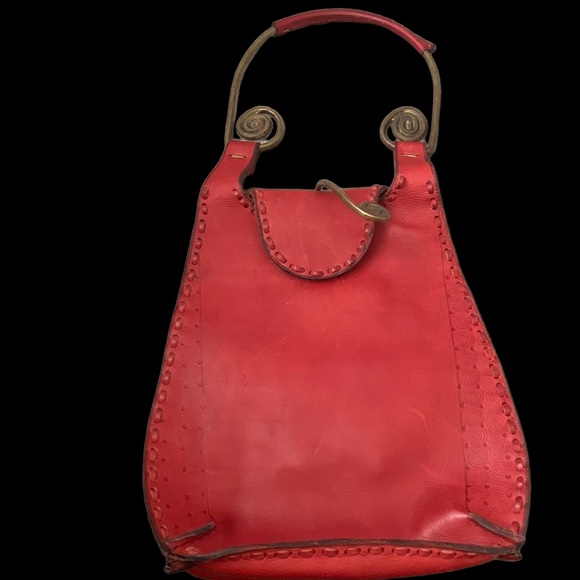 sami amin | Bags | Sami Amin Red Egyptian Boho Style Leather Bag With ...